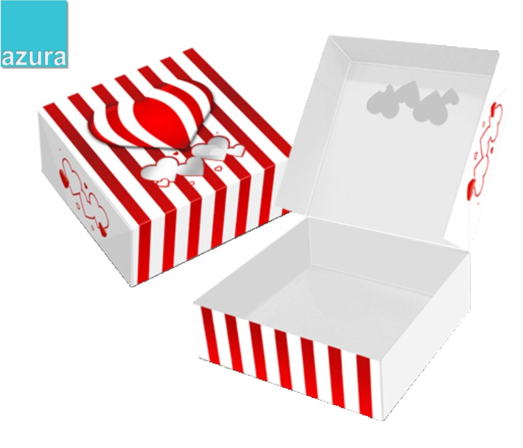 Caixa Pastelaria Love para Pasteis com janela 20x20x7,5
